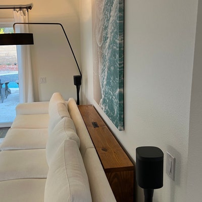 11d Solid Walnut Powered Behind the Couch Narrow Console Table, Custom ...