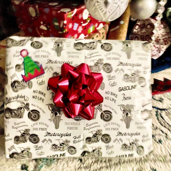 Motorcycle Wrapping Paper - Motorcycle Gift, Motorcycle Present ...