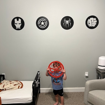 Avengers Wood Wall Art Set of 6, Geometric Nursery Wall Decor, 3D ...