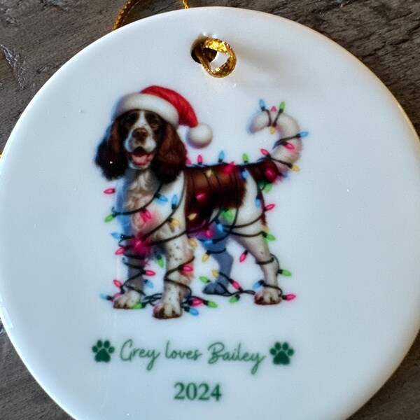Custom English Springer Spaniel Christmas Ornament, English Springer ...