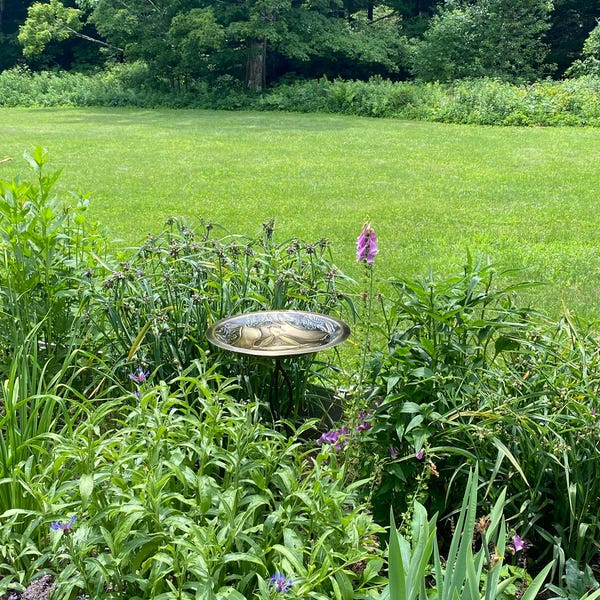 18" Devon Hares Embossed Birdbath on Tripod Garden Stake - Etsy