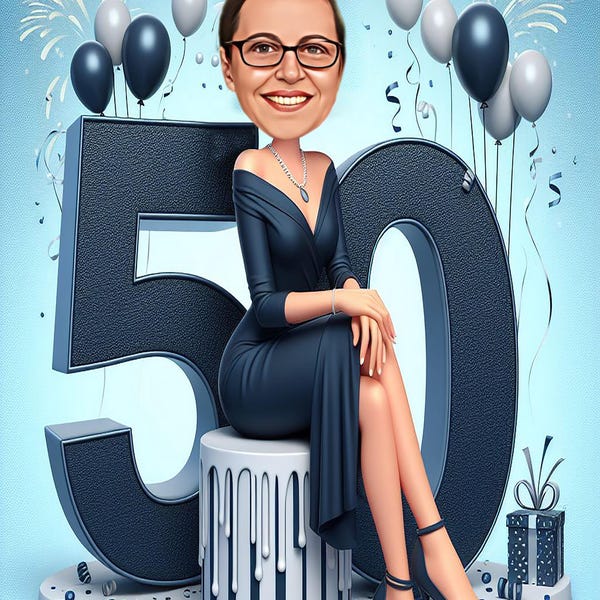 DYNAMIC 60th BIRTHDAY Extra Special Day Caricature Photo to Cartoon ...