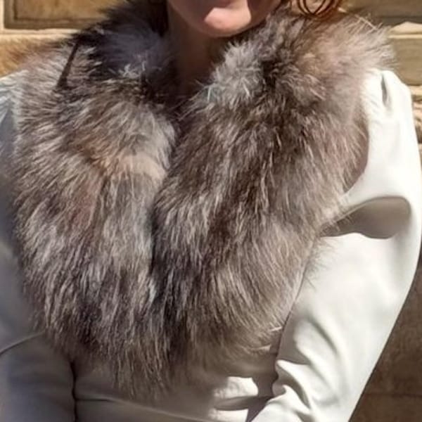 White Fur Extra Long Collar, Fur Stole, Bridal White Fur Collar, White ...