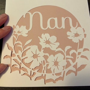 Personalised Floral Papercut Name Card, Wedding / Anniversary Gift ...