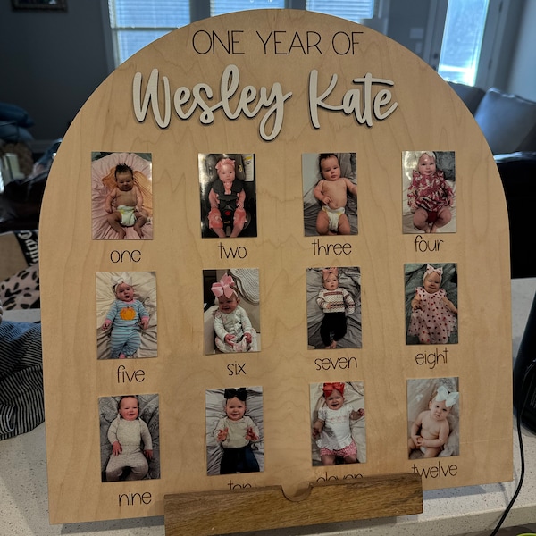 My First Year One Year of Photo Board Wooden Milestone Board 1st ...