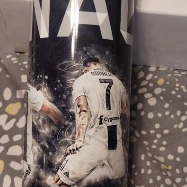 Soccer Custom Ronaldo CR7 Sports Water Bottle, Name Personalized 20oz ...