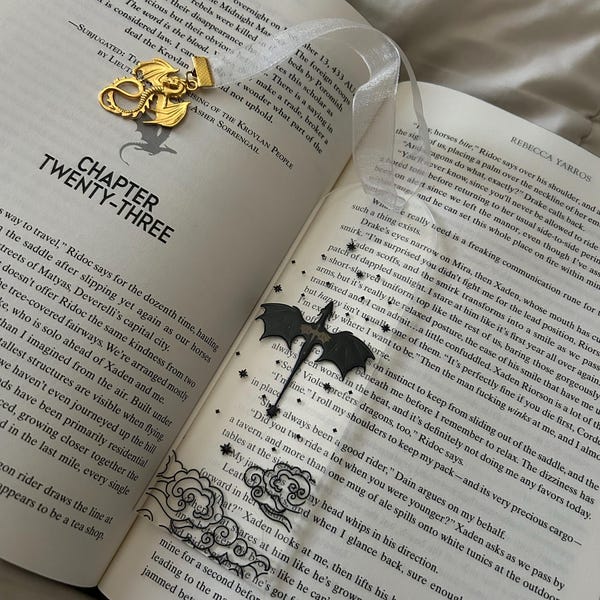 Fourth Wing Acrylic Bookmark With Signet - Etsy