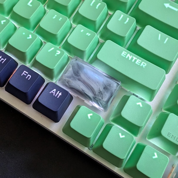 Light Marble Keycap - Custom Resin Artisan (white & Black Swirl) | OEM ...