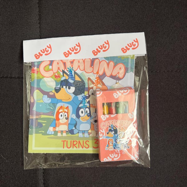 Bluey Goodie Bag Set - Fun Party Favors With Crayons, Coloring Book ...