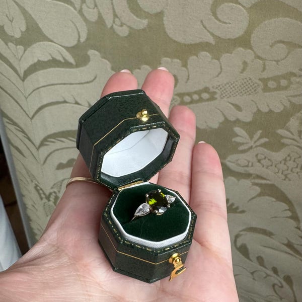 Unusual Vintage Style Ring Box. Wedding Ring Box. Antique Style Jewelry ...