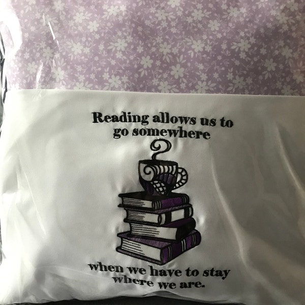 Purple Floral Book Cushion, Pocket Cushion, Book Cushion, Reading ...