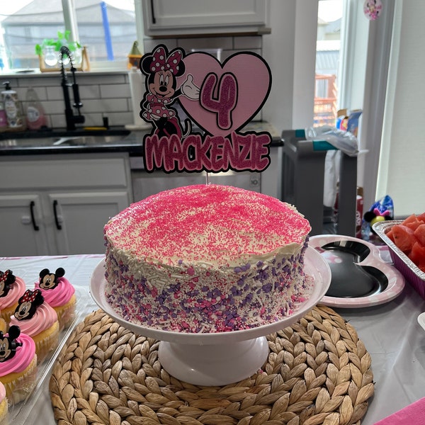 Personalize Minnie Mouse Name Cake Topper, Minnie Mouse Club House Name ...