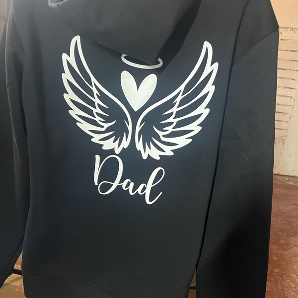 Dad Angel Wings SVG, in Loving Memory, Angel Wings Heart, Name With ...