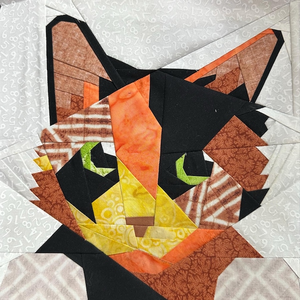 Calico Close up Quilt Block Pattern 10x10" Foundation Paper Piece FPP ...