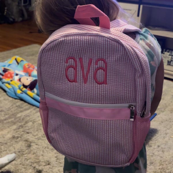Personalized Baby Backpacks, Monogrammed Toddler Backpacks, Seersucker ...
