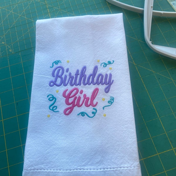 Birthday Girl Embroidery Design / Birthday Embroidery Design for Girls ...