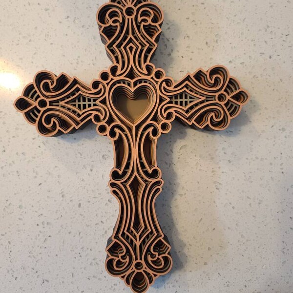 Cross Multilayer SVG, Digital File Cross 3d for Cutting Plywood, File for Paper Cutting, DXF ...