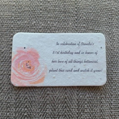 Custom, Personalized Seed Paper Card With Planting Instructions Choose ...