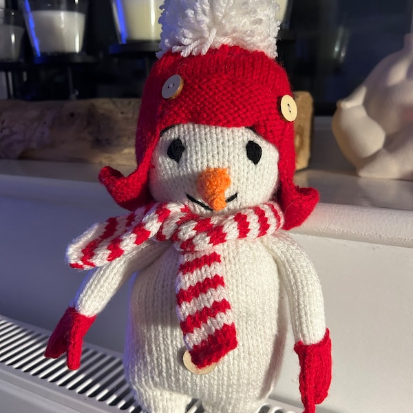 Snowman Knitting Pattern, DIY Snowman Toy, Christmas Decor, New Year's ...