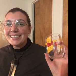 Honey Bear Wine Glass, Zero Bothers Given Wine Glass, Pooh Inspired ...