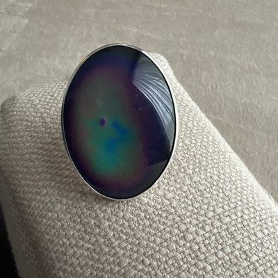 Extra Large Mood Ring in Sterling Silver - Etsy