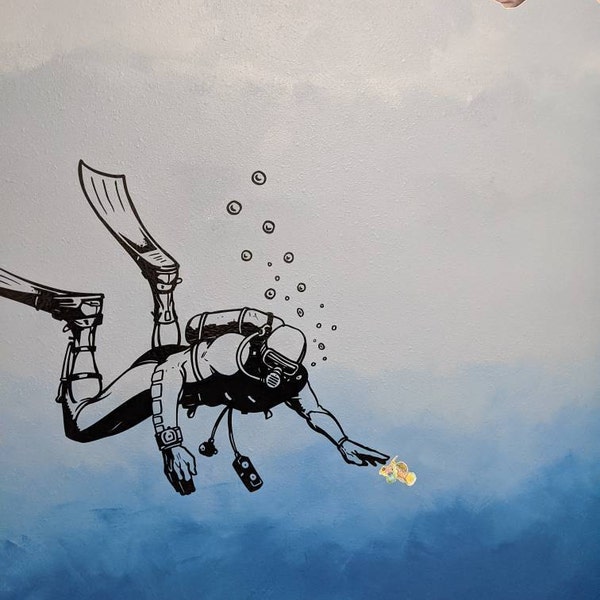 Scuba Diver Vinyl Wall Decal Sticker Art Decor Bedroom Design Mural - Etsy