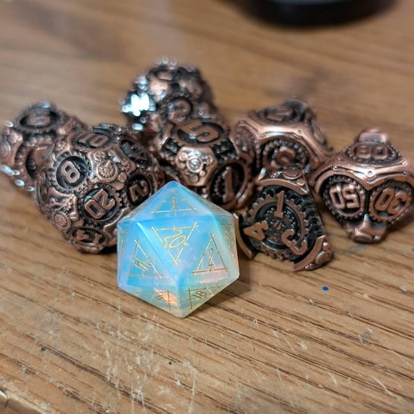 Blue Lightning DND D20 Dice, Resin Sharp Edge Dice Set, D&D Dice Set ...