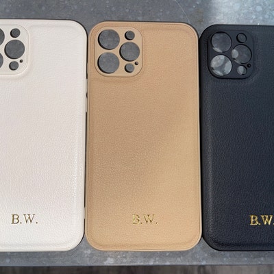 Personalized Gold Initial Leather Custom Monogram Embossed Engraved ...