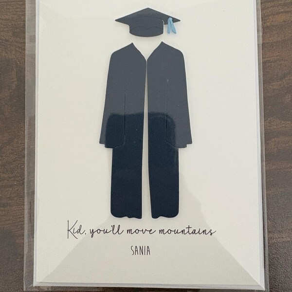 Personalized Graduation Card, Congratulations Graduate Card, Cap and ...