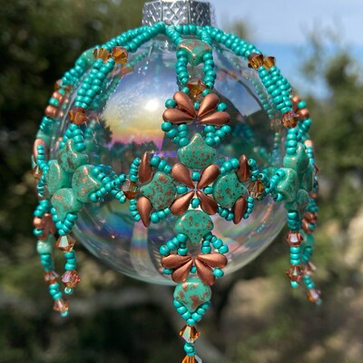 Easy Beaded Ornament Dripping With Swarovski Bicones or Czech Fire ...