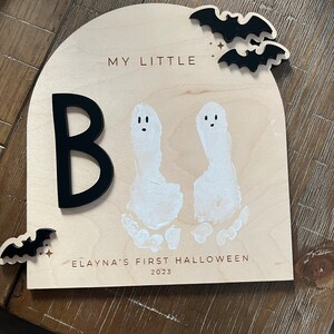DIY Halloween Footprint Art Babys First Halloween Keepsake Gift for Mom ...