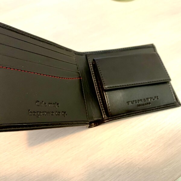 Luxury Mens Vegan Wallet in Black, Personalised RFID Eco Non Leather ...