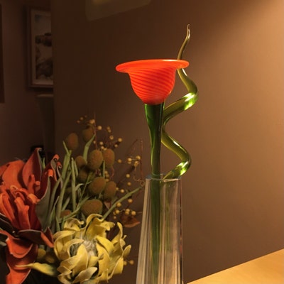 Large Glass Plant, Glass Flower, Glass Garden Art, Blown Garden, Glass ...