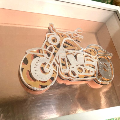 3D Motorcycle SVG DXF 4 Layer Biker Svg 3D Shadow Box Svg Layered ...