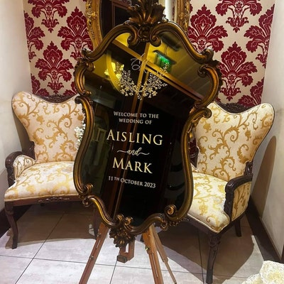 Mirror Wedding Welcome Sign DIY Easy With Vinyl Lettering/vinyl ...