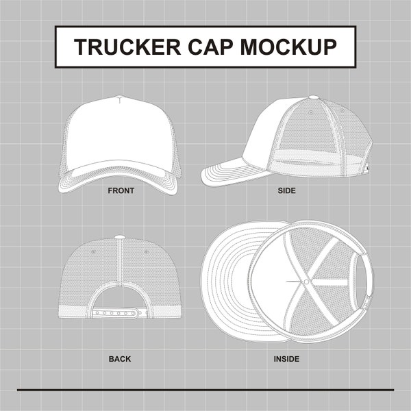 Fitted Cap Hat Vector Mockup Template CAD Illustration - Etsy