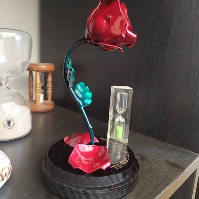 Beauty and the Beast Rose With Fallen Red Petals in Glass Dome on ...