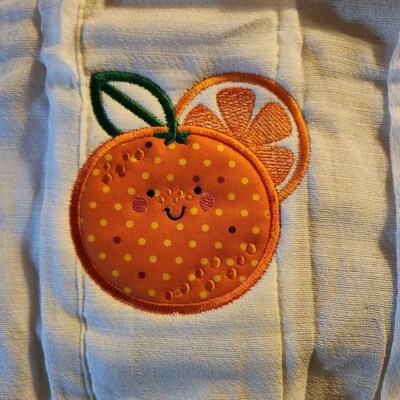 Applique Orange Embroidery Design 4x4 5x7 6x10 8x8 Sizes Included Food ...