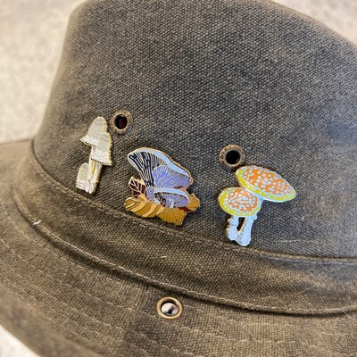 9 Mushroom Hard Enamel Pin Set,mushroom Enamel Pin,morel Mushroom ...
