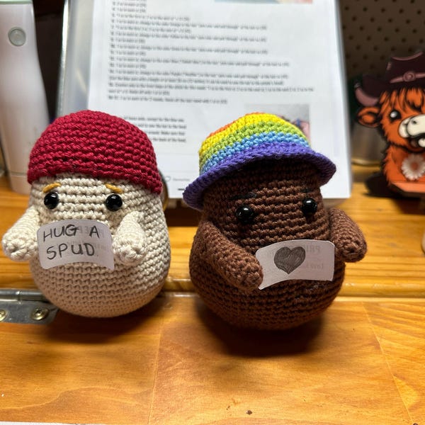Pride Potato Crochet Pattern, Amigurumi Potato, Emotional Support ...