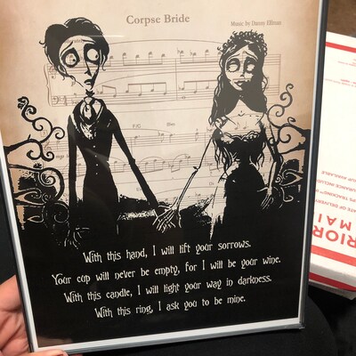 Corpse Bride Print Victor and Emily Art Print with This Hand Quote ...