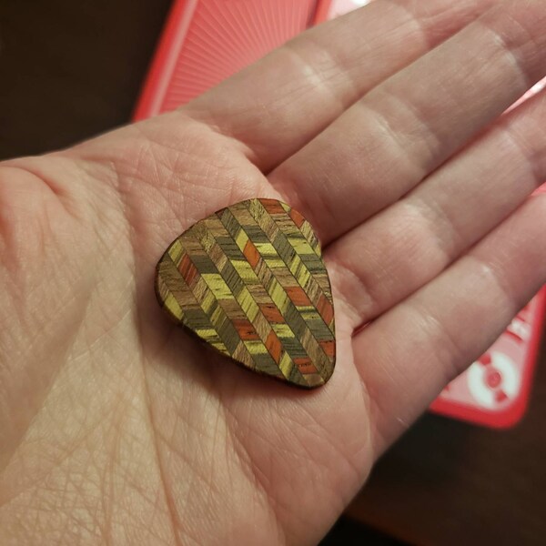 Hand Made Wooden Guitar Pick - Multi-wood Guitar Pick - Custom Guitar ...