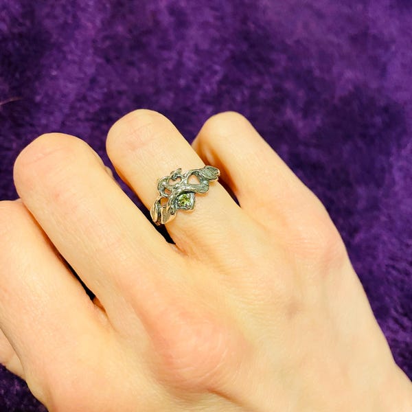 Forest Ring With Emerald, Ring of Natural Beauty, Ring With Branch and ...