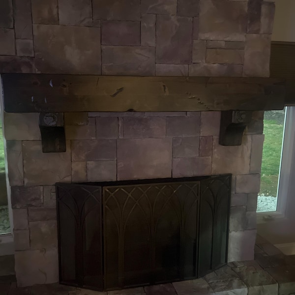 Fireplace Mantel Handmade "snake River" Model, With Dark Walnut Stain ...