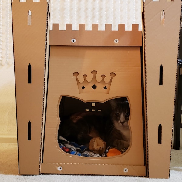 Cat S Fortress Cardboard Cat House Etsy
