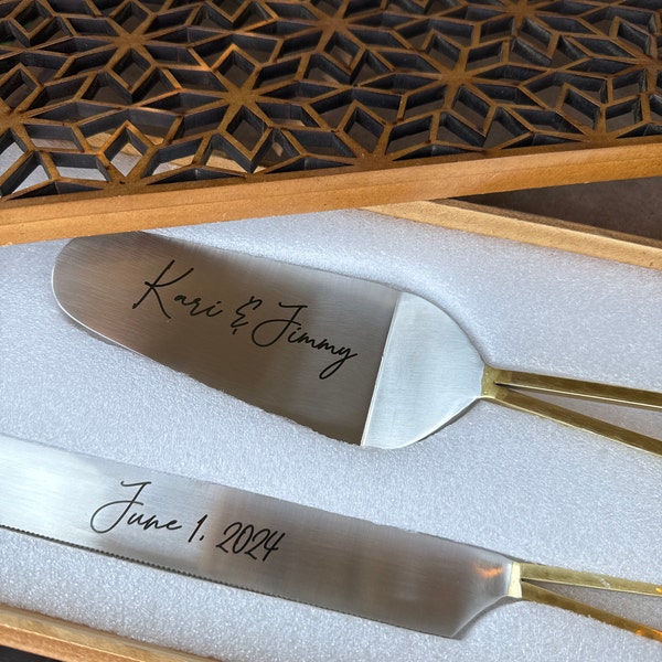 Mother of Pearl Inlay Flatware Set Gold Wedding Flatware 5 Piece ...