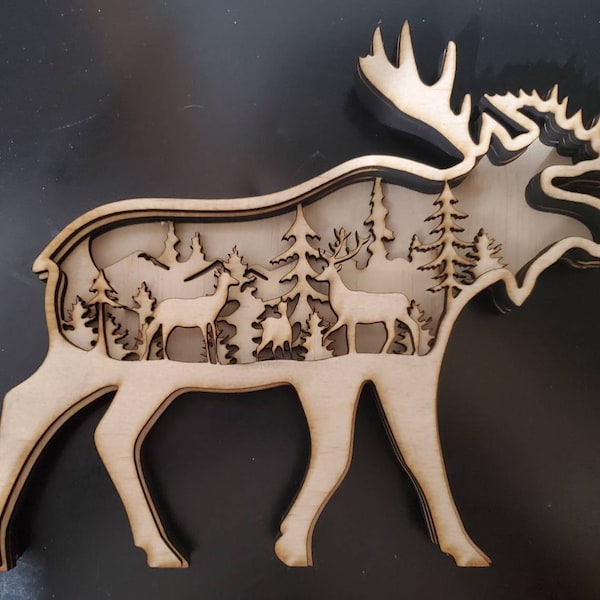 20x HUGE Bundle 3D Animals Farm Multilayer Wooden Engraved Laser Cut ...
