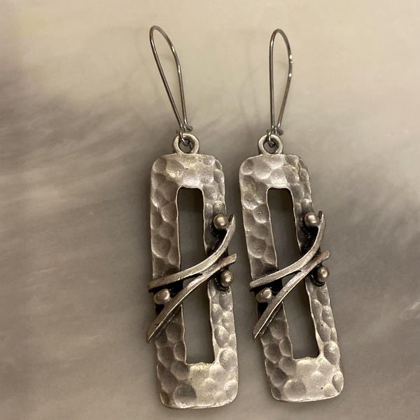 Boho Earrings / Long Silver Dangle Earrings / Boho Drop Earrings / Boho ...