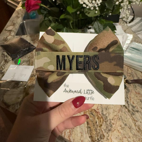 Army Name Tape Bow, Military Bow, Personalized, Air Force Bow, OCP ...