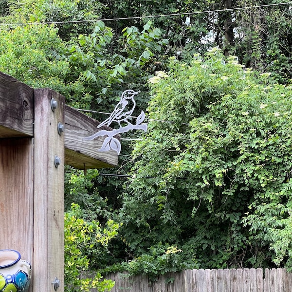 Bluebird Metal Bird Tree Sign - Hammer in Tree or Fence Steel Bird ...